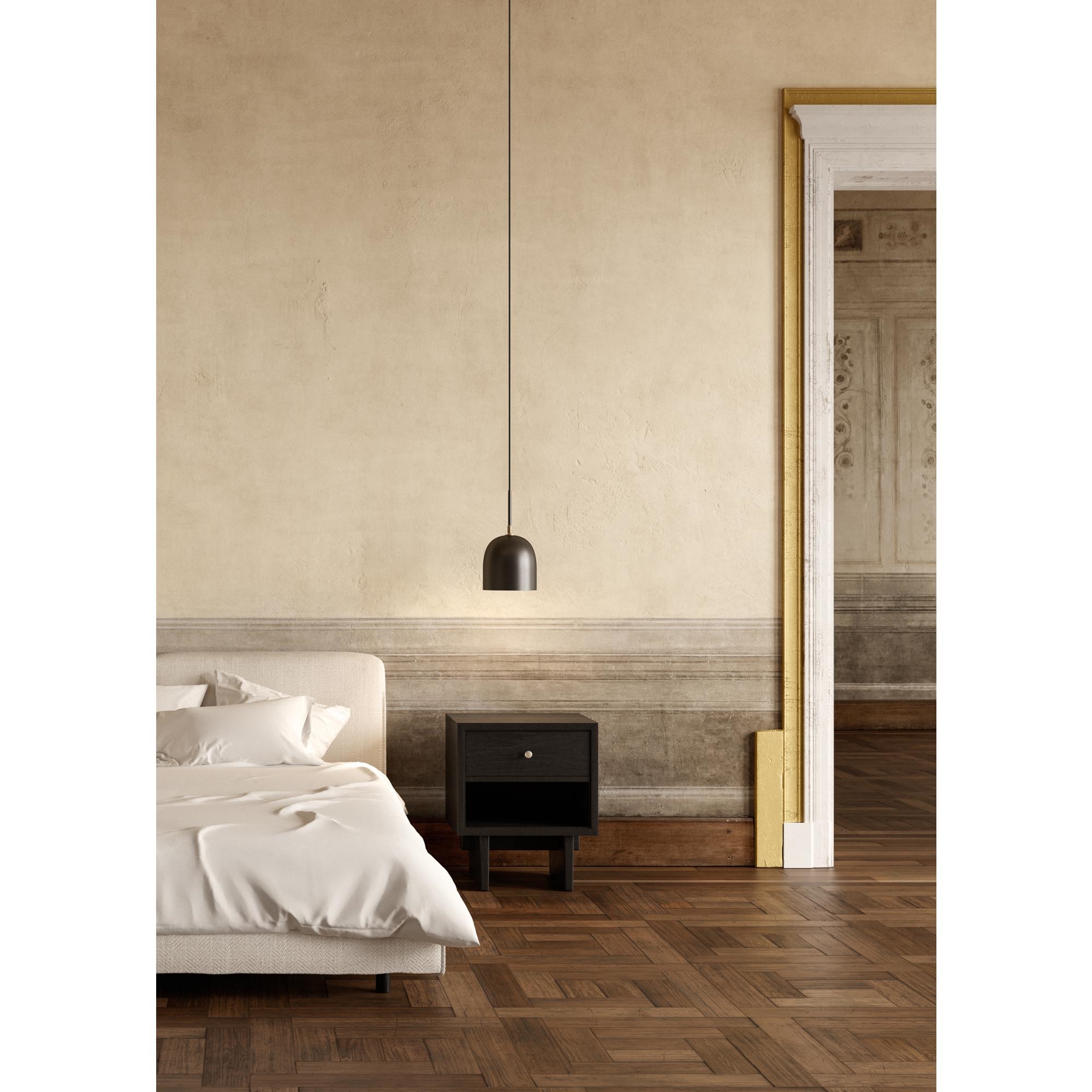 GUBI Private Side Table Black Brown Stained Oak