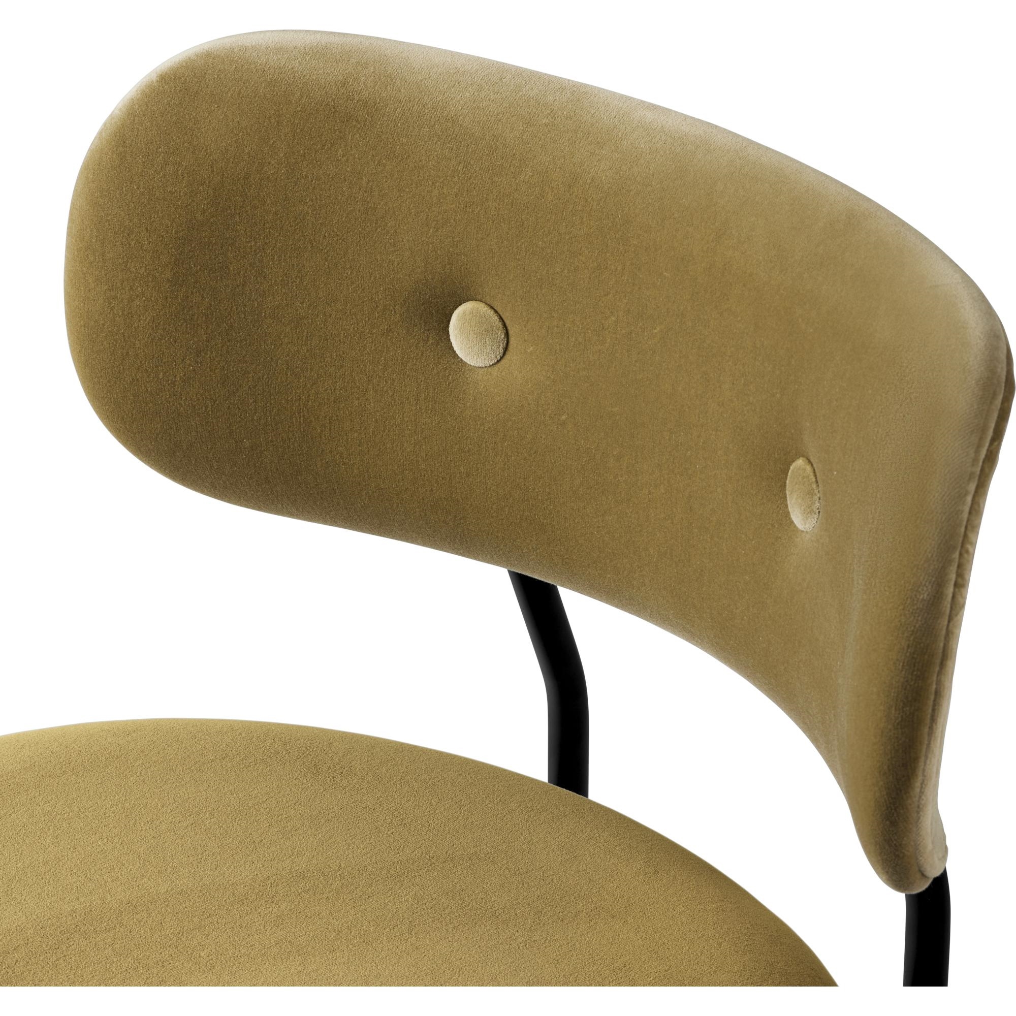 GUBI Coco Bar Stool H75 Velvet 294 Gray Green