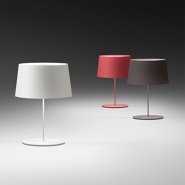 Vibia Warm Table Lamp Aluminium Shade Matt Red | AndLight