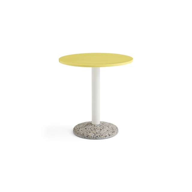 HAY Ceramic Dining Table Ø70 Bright Yellow | AndLight