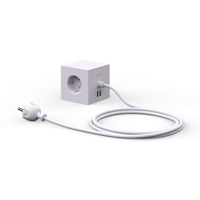 Avolt Square 1 Socket USB A & Magnet Gotland Grey | AndLight