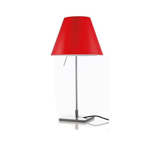 Luceplan Costanzina Table Lamp Alu/Primary Red - Free Shipping!