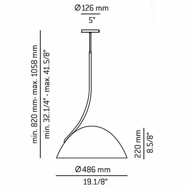 Estiluz Pluma Pendant Black Small | AndLight