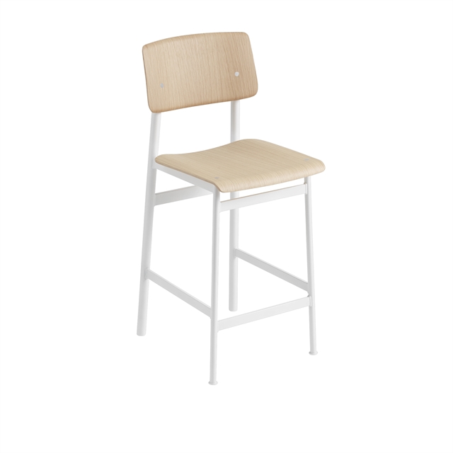 Muuto Loft Bar Stool Oak/White H98.5 | AndLight